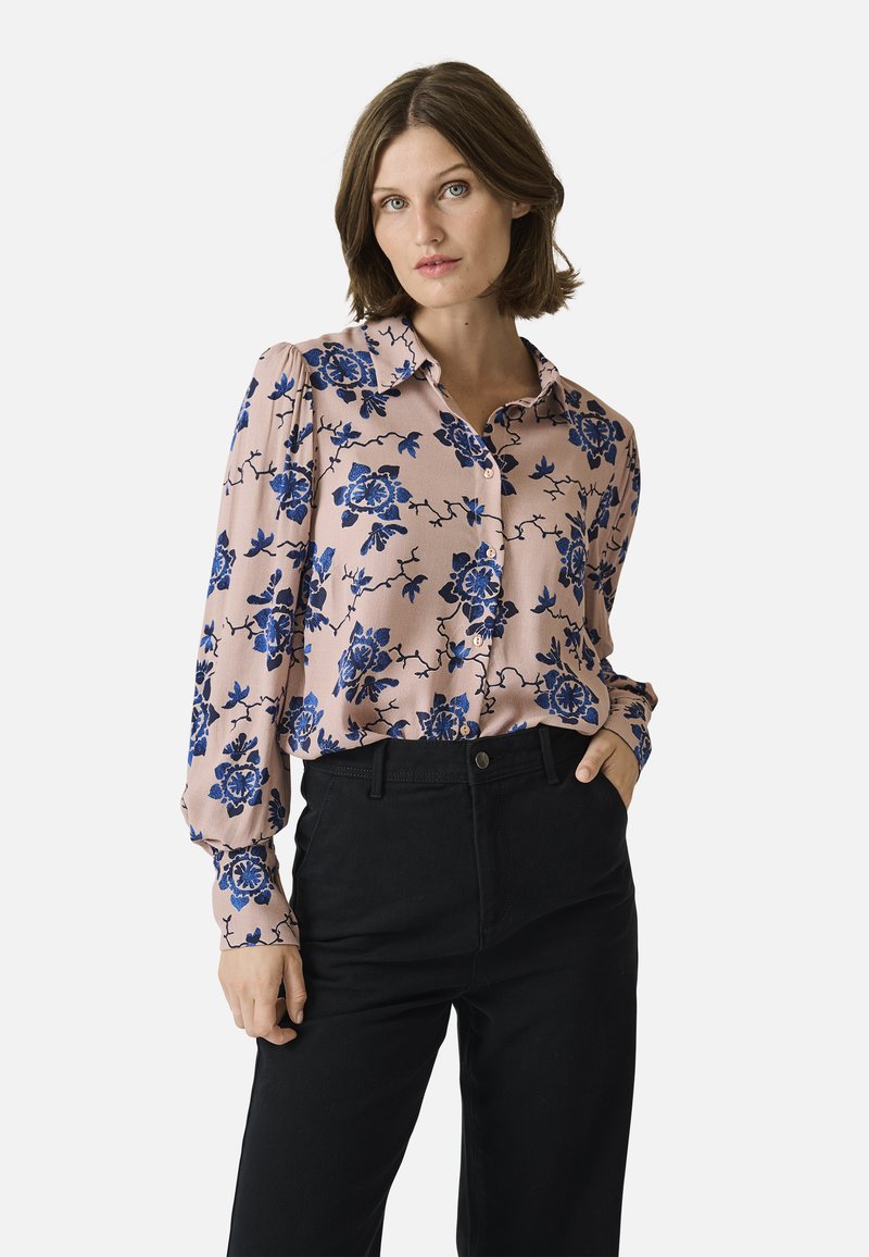 Noa Noa ELLENNN - Button-down blouse - print rose blue/blue - Zalando.ie