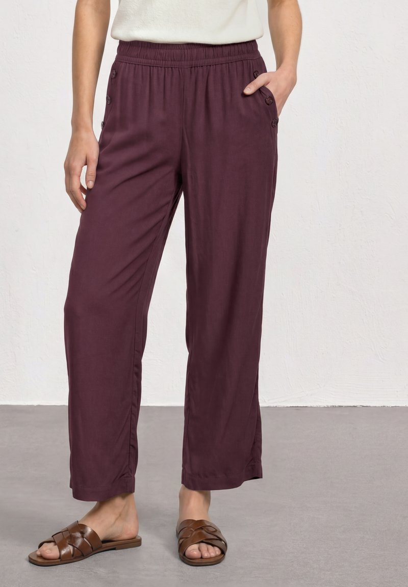 Street One HIGH WAIST WIDE LEG HOSE IM LOOSE FIT - Kalhoty - rustic ...