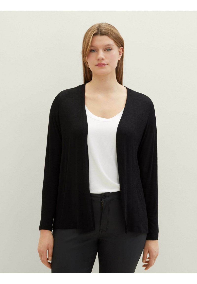 TOM TAILOR PLUS - BASIC - Kardiganas - black/juoda - Zalando.lt