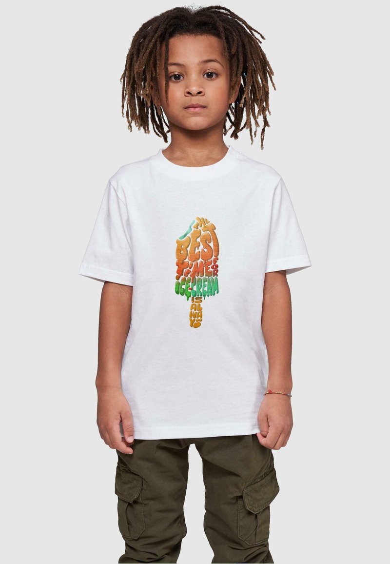 Mister Tee ICE CREAM TEE - T-shirt print - white/wit - Zalando.nl