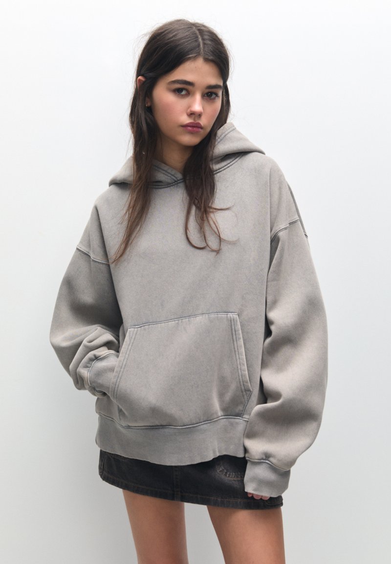 PULL&BEAR FADED - Hoodie - dark grey/donkergrijs - Zalando.nl