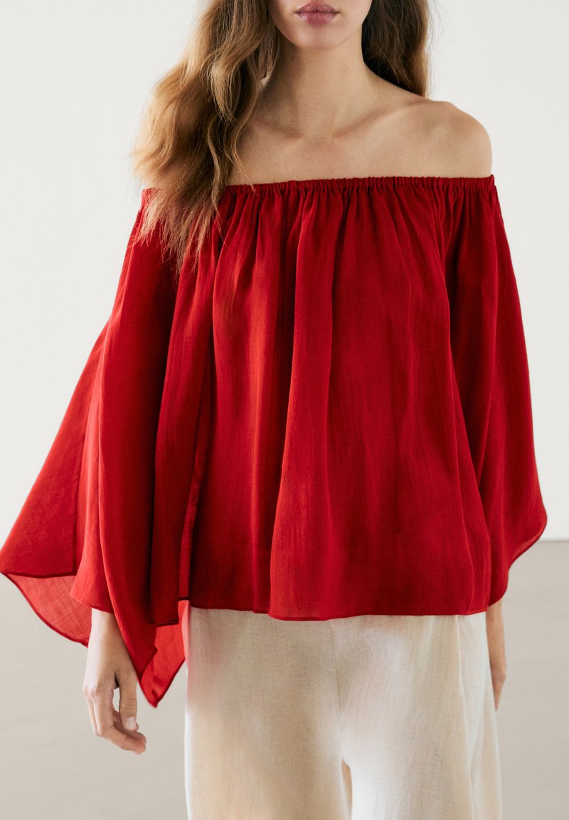 Massimo Dutti WITH CRUMPLED EFFECT - Blouse - red - Zalando
