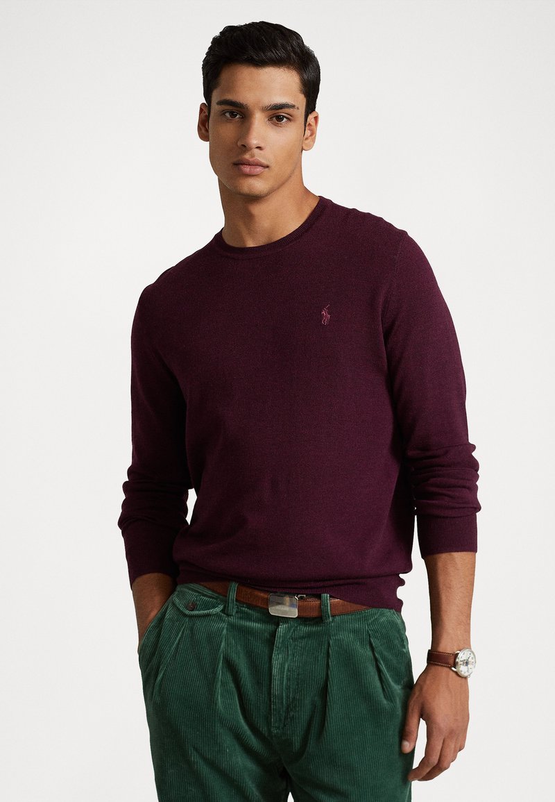 Polo Ralph Lauren LONG SLEEVE - Pullover - aged wine heather/bordeaux ...