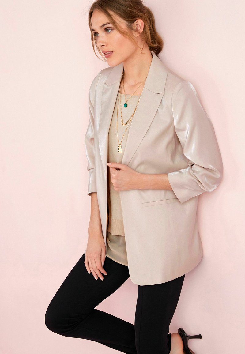 Next RUCHED ARM - Blazer - neutral shimmer/nude - Zalando.de