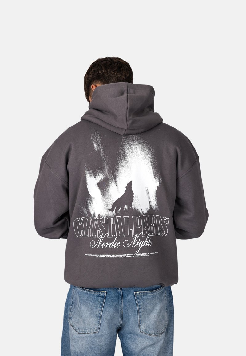 CRYSTAL PARIS CRYSTAL PARIS WOLF - Hoodie - volcano grey/dark grey ...