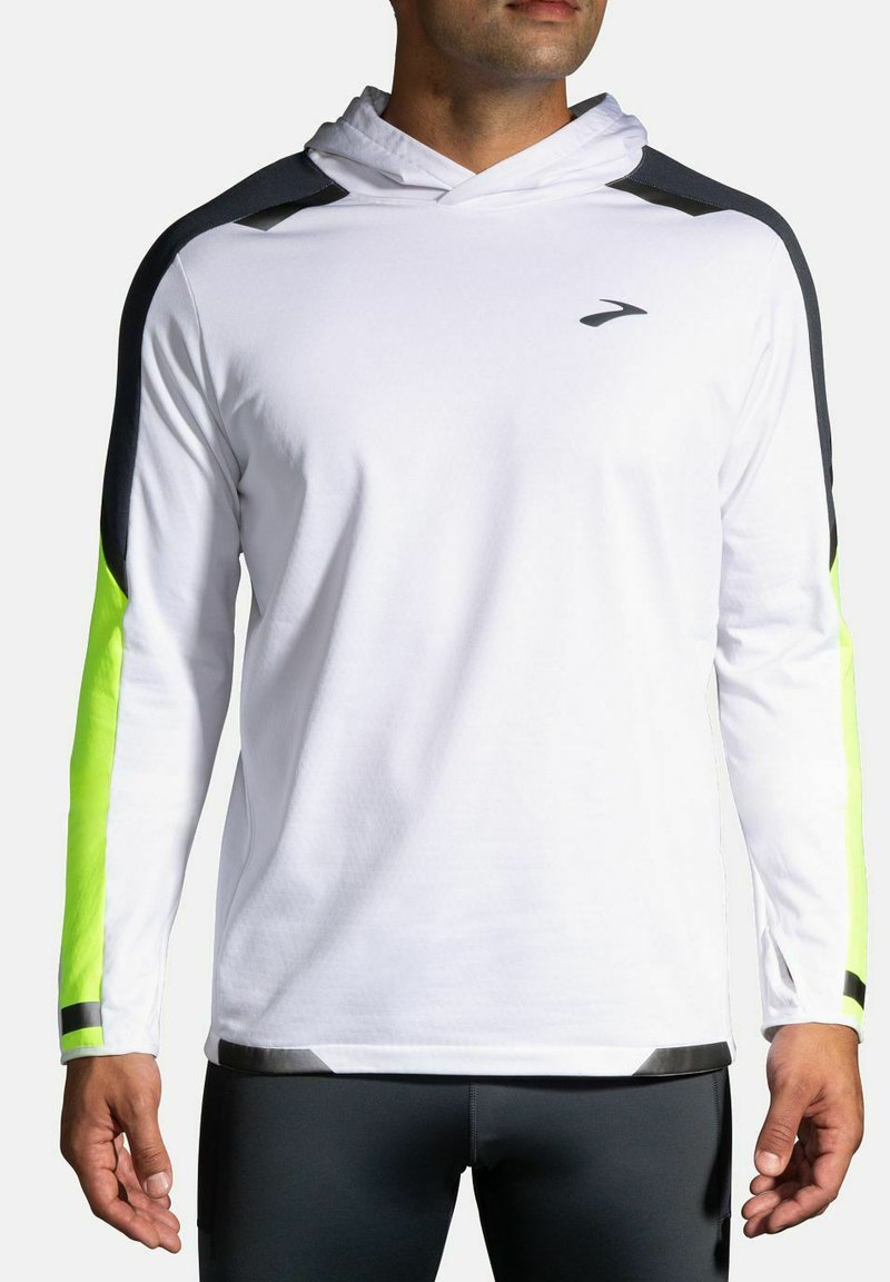 Brooks RUN VISIBLE THERMAL - Kapuzenpullover - white asphalt nightlife ...