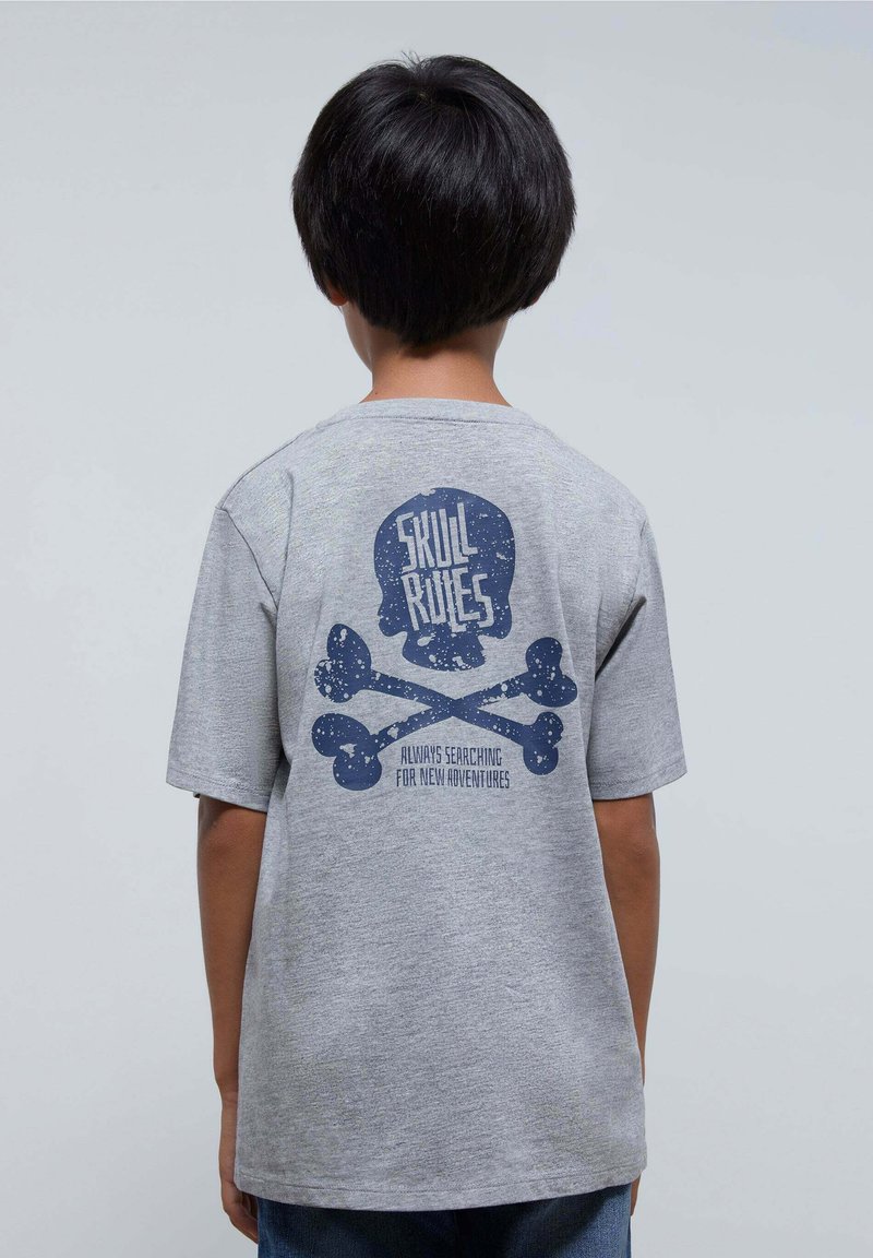 Scalpers SKULL RULES - T-Shirt print - grey melange/hellgrau - Zalando.at