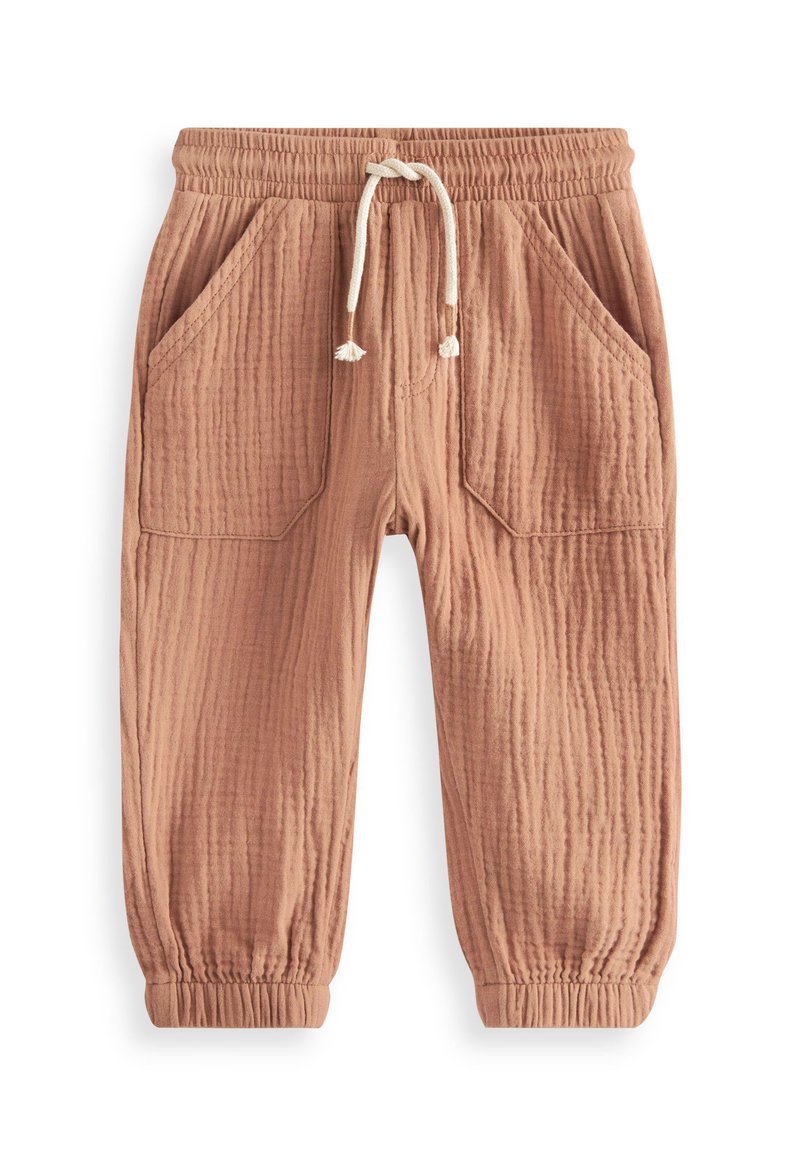 Next SOFT TEXTURED COTTON TROUSERS - Tracksuit bottoms - rust brown ...