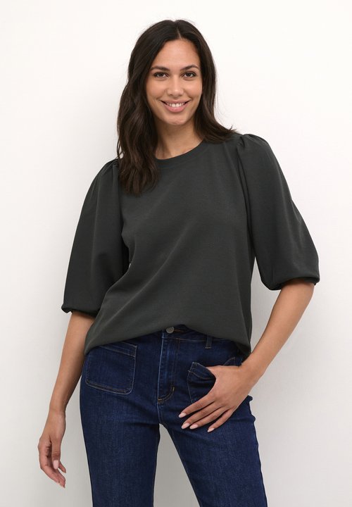DRYKORN SMELA - T-paita - anthracite/antrasiitti - Zalando.fi