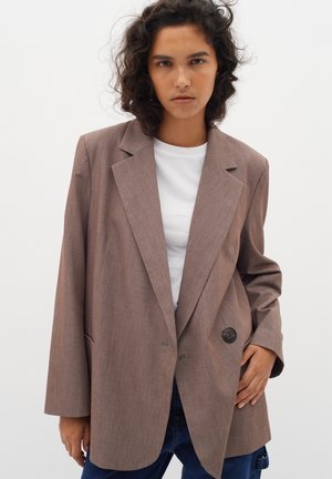 La Strada Unica PENNY PIN STRIPED - Kort kappa / rock - medium grey ...