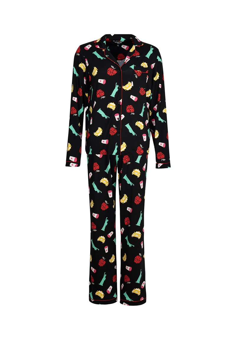Loungeable NEW YORK PRINT TRADITIONAL SET - Conjunto de pijama - black ...