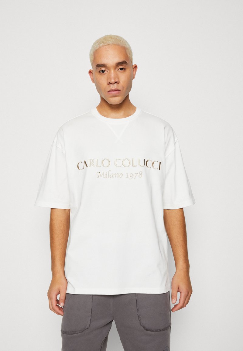 Carlo Colucci UNISEX - Print T-shirt - offwhite/off-white - Zalando.co.uk