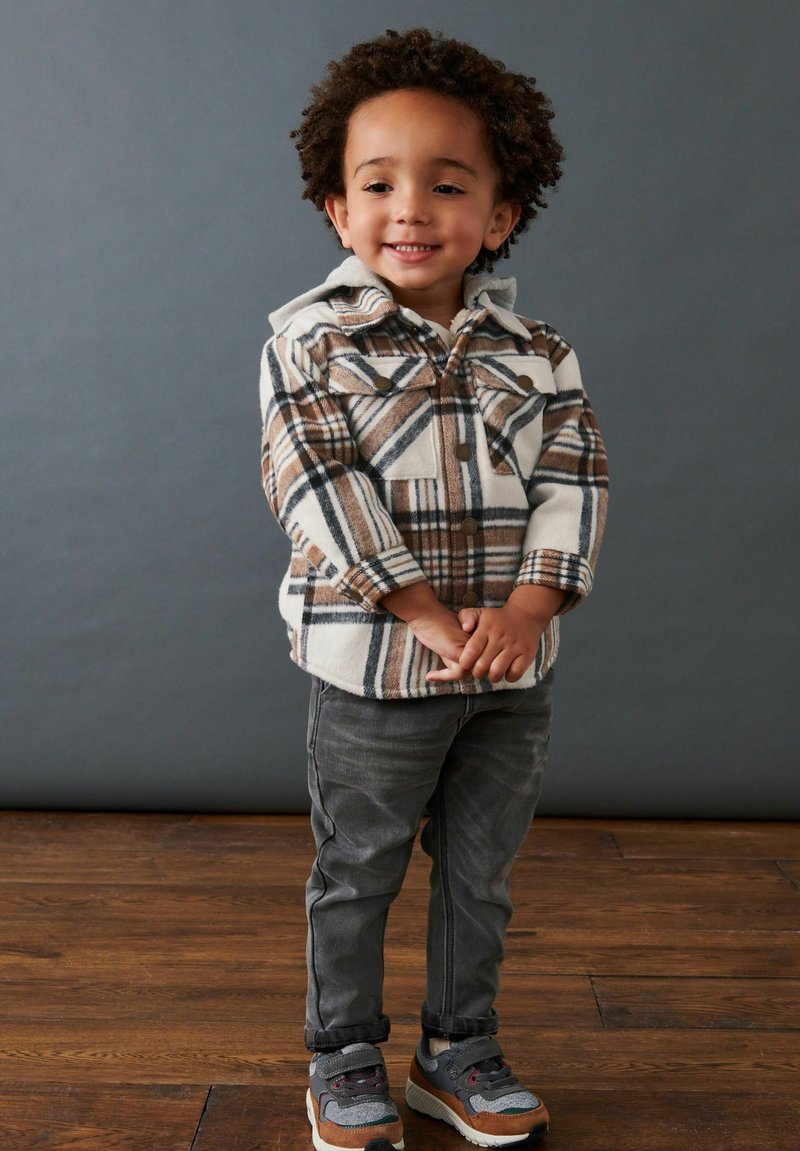 Next CHECK HOODED SHACKET - Übergangsjacke - grey/grau - Zalando.ch