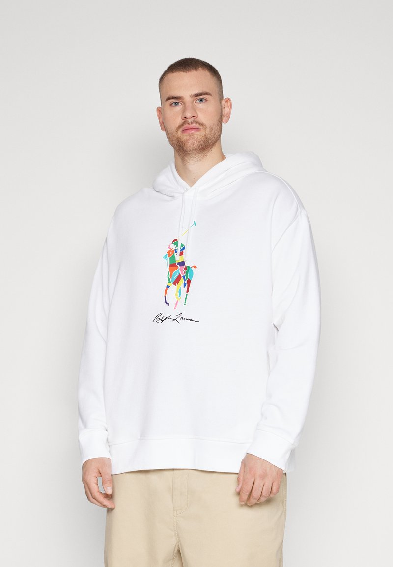 Polo Ralph Lauren Big And Tall Hood Long Sleeve Sweatshirt White