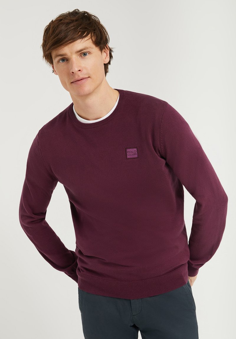 Polo Club MIT RUNDHALSAUSSCHNITT - Pullover - wine/framboise - ZALANDO.FR