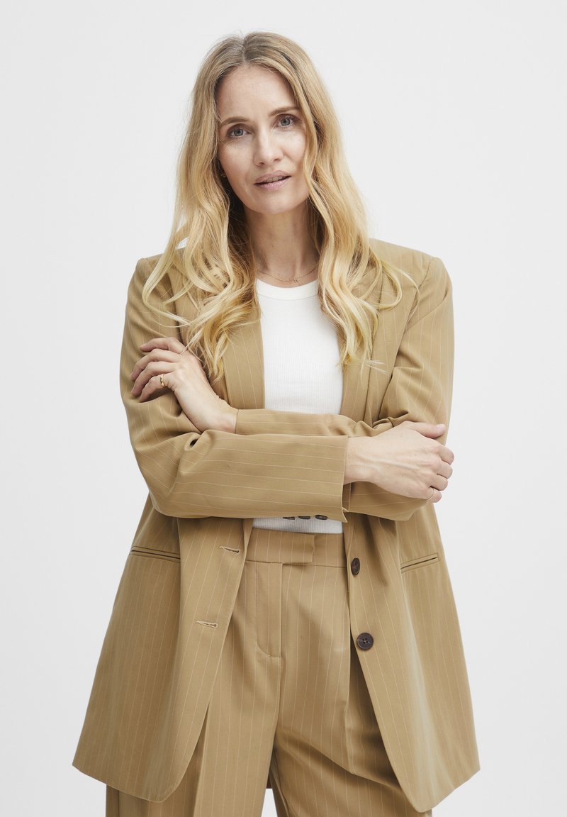 Fransa FRCALLIE - Short coat - tiger's eye mix/beige - Zalando