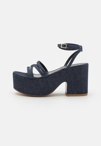MAX&Co. WEDGY - Sandale cu toc - denim/denim albastru închis - Zalando.ro