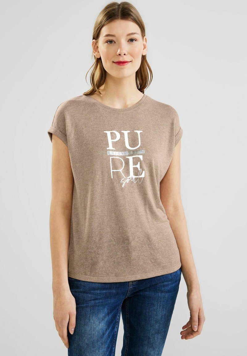 Street One MIT PART - T-Shirt print - beige/beige-meliert - Zalando.de