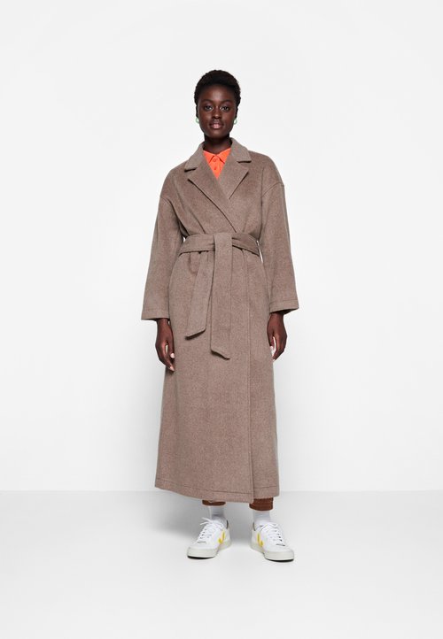 Object OBJKEILY COAT - Klassinen takki - fossil melange/beige - Zalando.fi