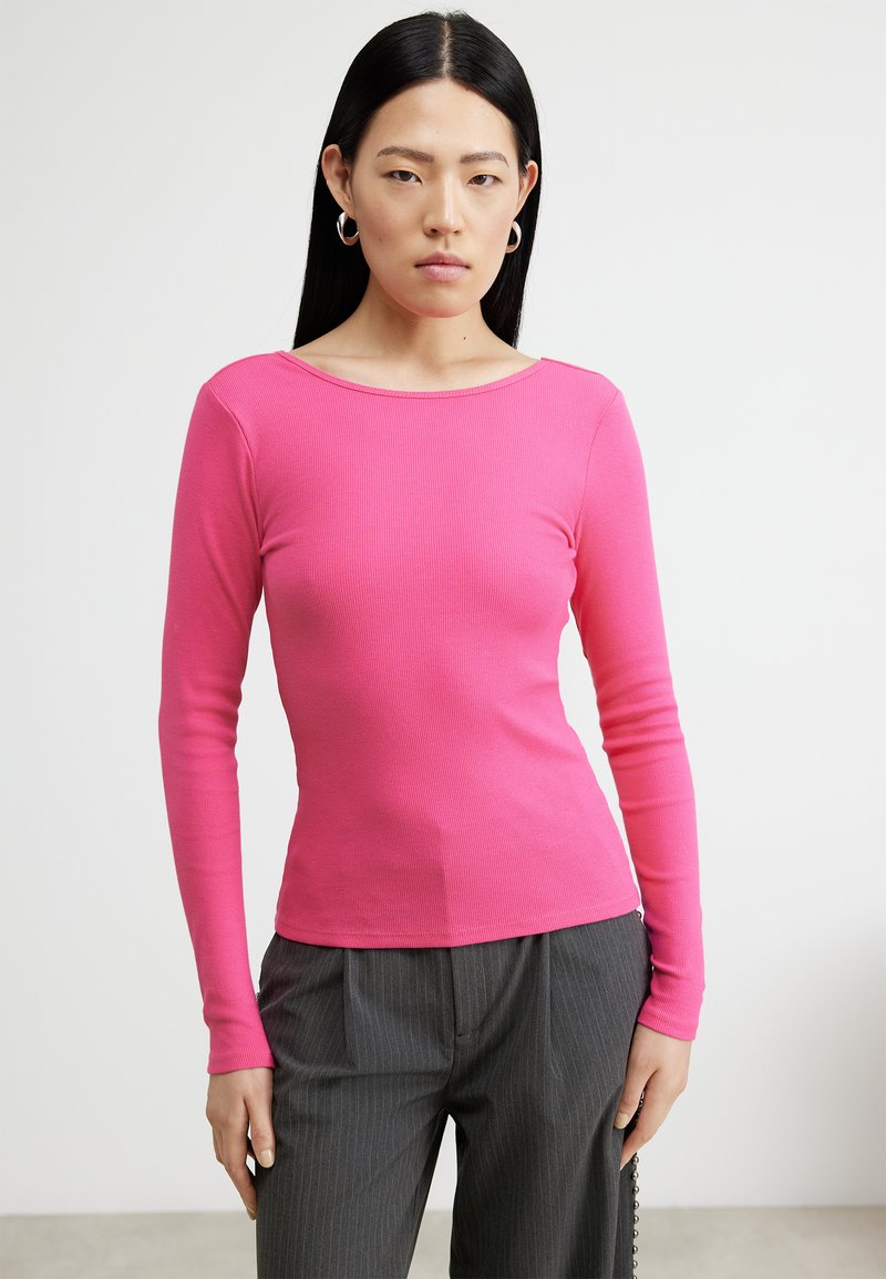 Gestuz DREW DROP BACK - Long sleeved top - pink peacock/pink - Zalando.ie