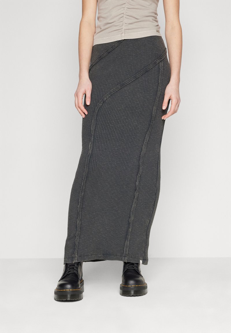 BDG Urban Outfitters WASHED RIB SEAM SKIRT - Maxirok - grau/grijs ...