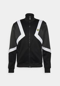Lyle & Scott STRIPED TRACK TOP - Tröja med dragkedja - black/svart ...