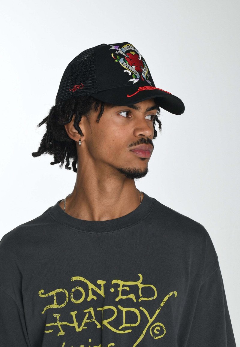 Ed Hardy UNISEX SLOW-KILLA TWILL FRONT TRUCKER - Cap - black/schwarz ...