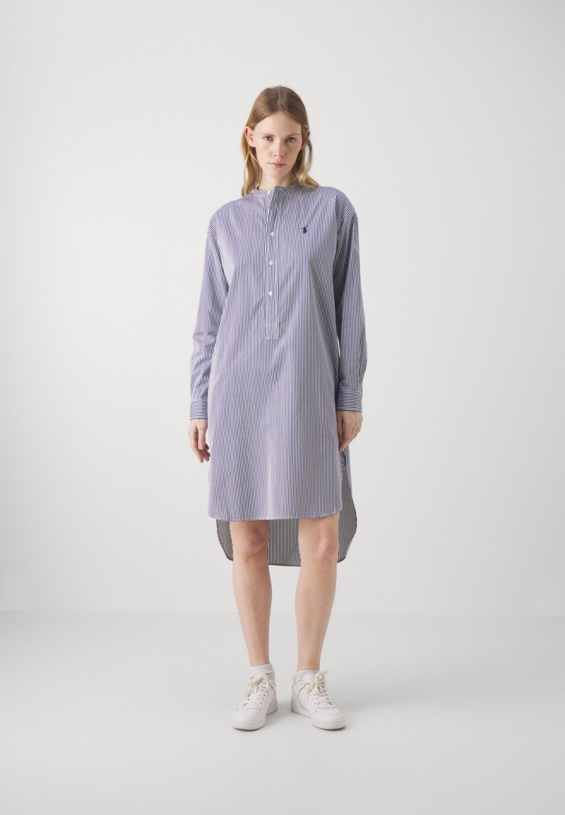 Polo Ralph Lauren LONG SLEEVE DRESS - Blusenkleid - white/fall royal ...