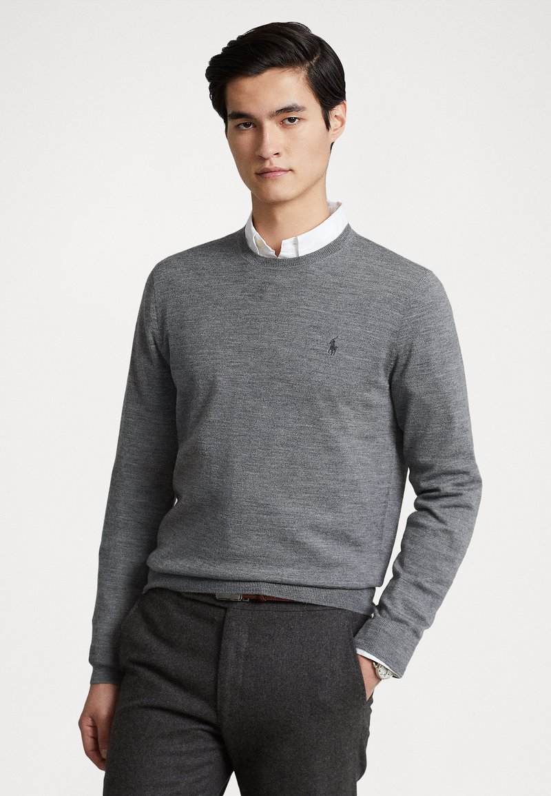 Polo Ralph Lauren LONG SLEEVE - Striktrøje - fawn grey heather/grå ...