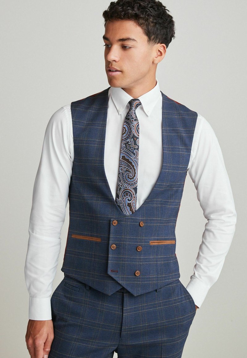 Next CHECK STANDARD. - Suit waistcoat - bright blue/blue - Zalando.de