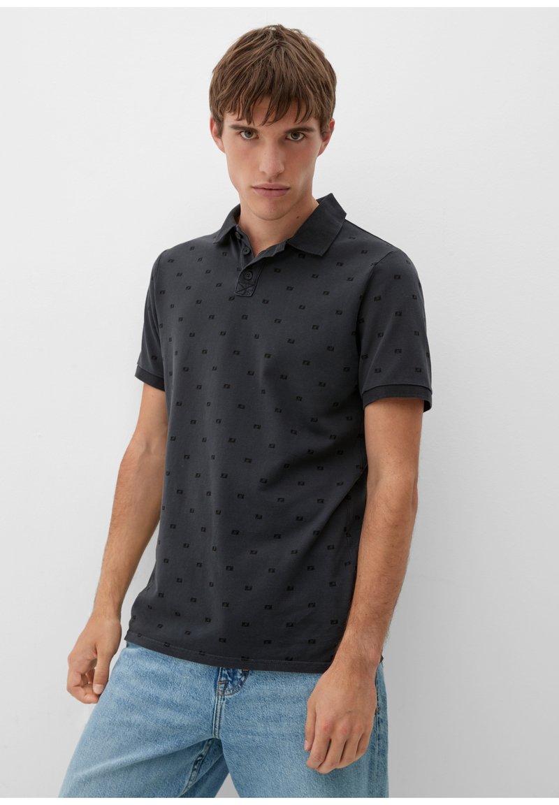 QS by s.Oliver MIT MUSTER - Poloshirt - dunkelgrau/anthrazit - Zalando.ch