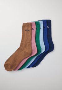 Fila TENNIS SOCKS UNISEX 6 PACK - Calze - night, ocean, sky blue, lime ...