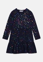 happy girls DRESS COLOURFUL FOIL PRINT STARS - Robe en jersey - navy ...