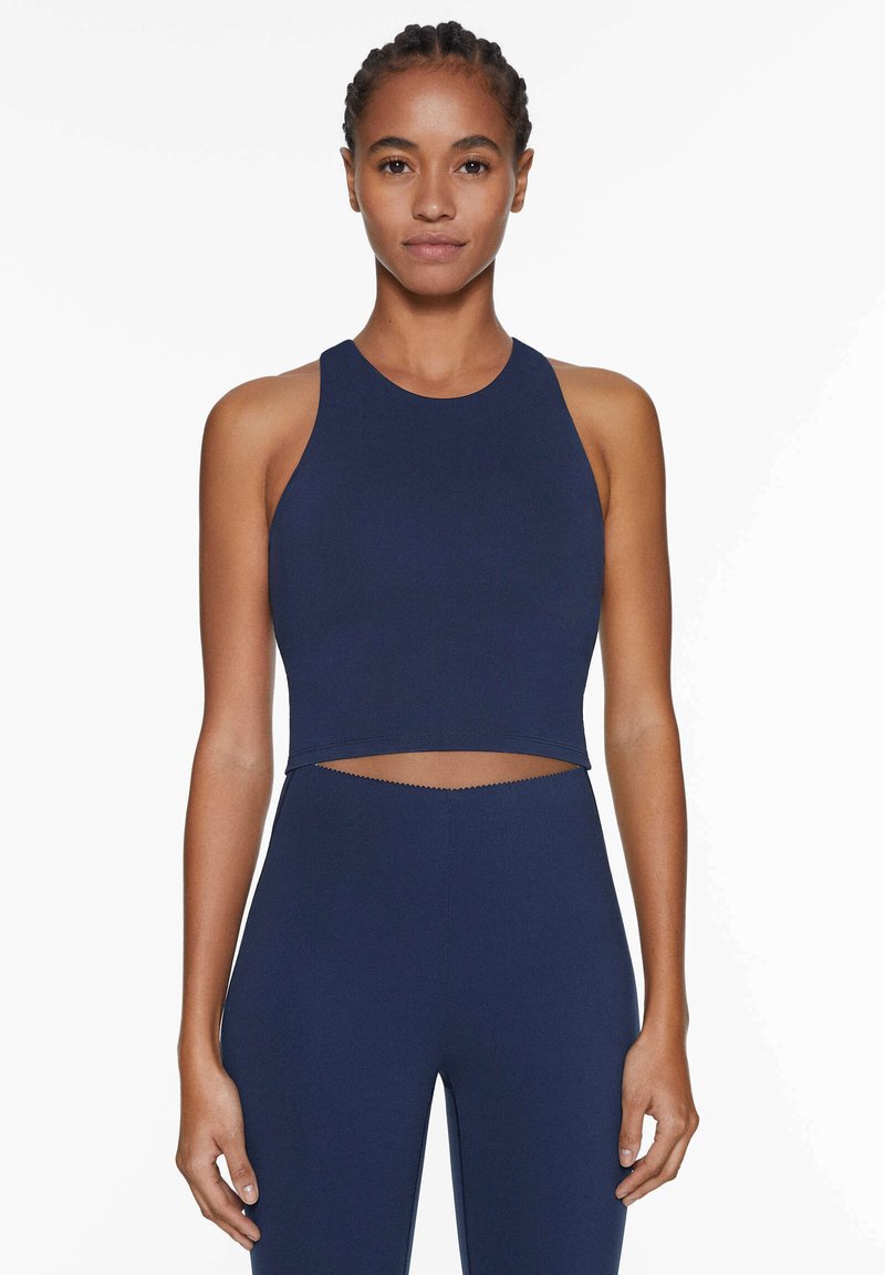OYSHO COMPRESSIVE TANK TOP - Top - mottled royal blue/koningsblauw ...