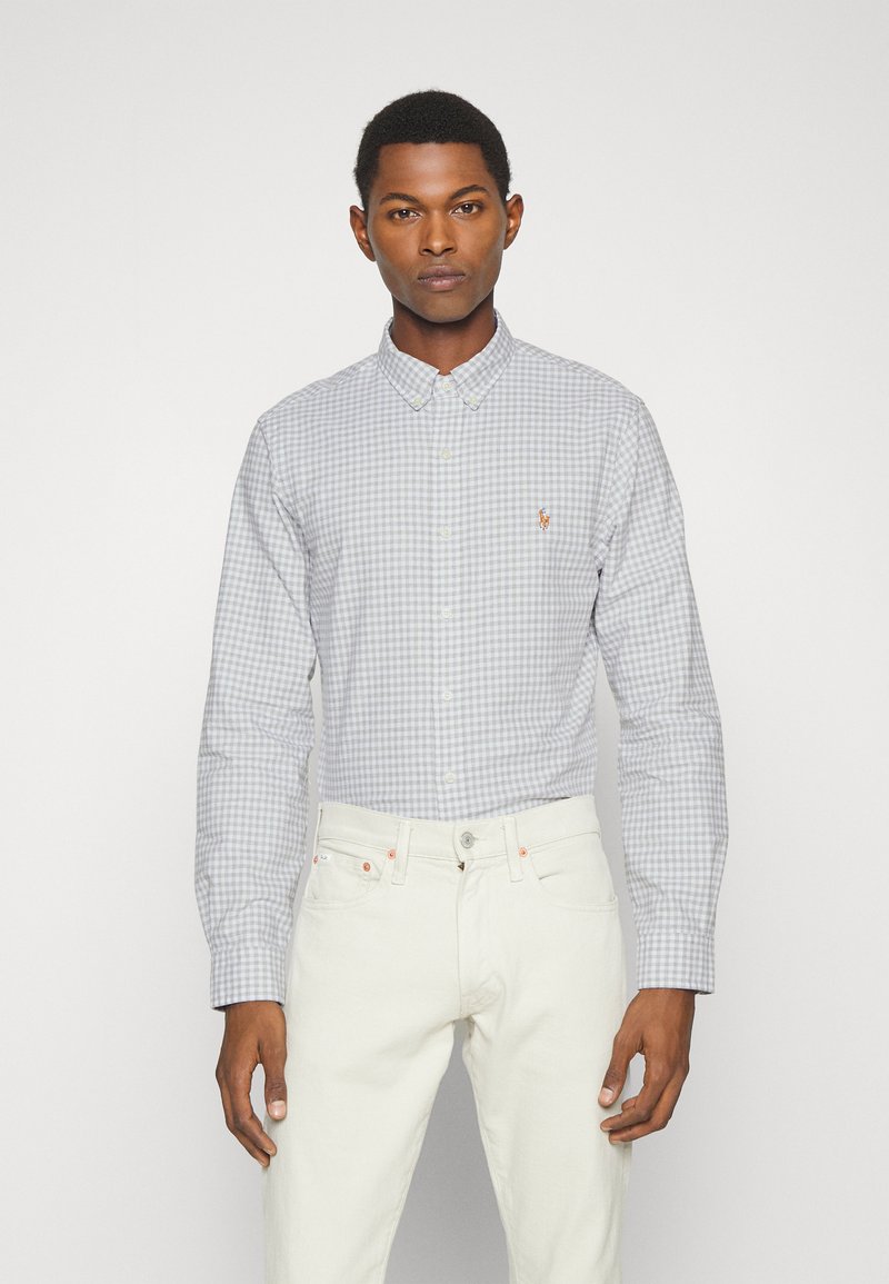 Polo Ralph Lauren SLIM FIT GINGHAM OXFORD SHIRT - Shirt - grey ...