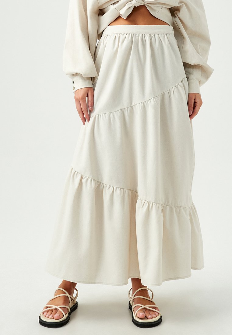 ST MRLO EVANS - Maxi skirt - neutral/off-white - Zalando.ie