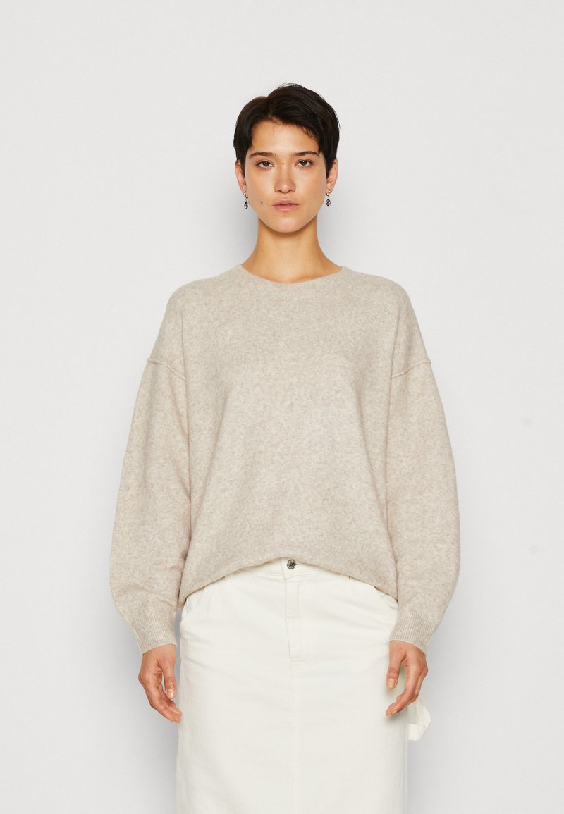 Weekday ANNIE SWEATER - Strickpullover - mole melange/beige - Zalando.ch