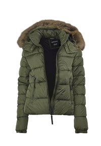 Superdry CODE HOOD FUJI LUXE - Winter jacket - dark moss/khaki ...