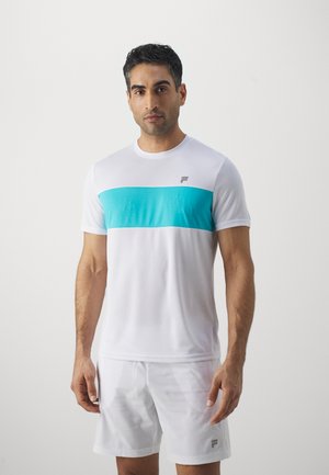 Fila ASHER - Sports T-shirt - white/silver scone/white - Zalando.co.uk