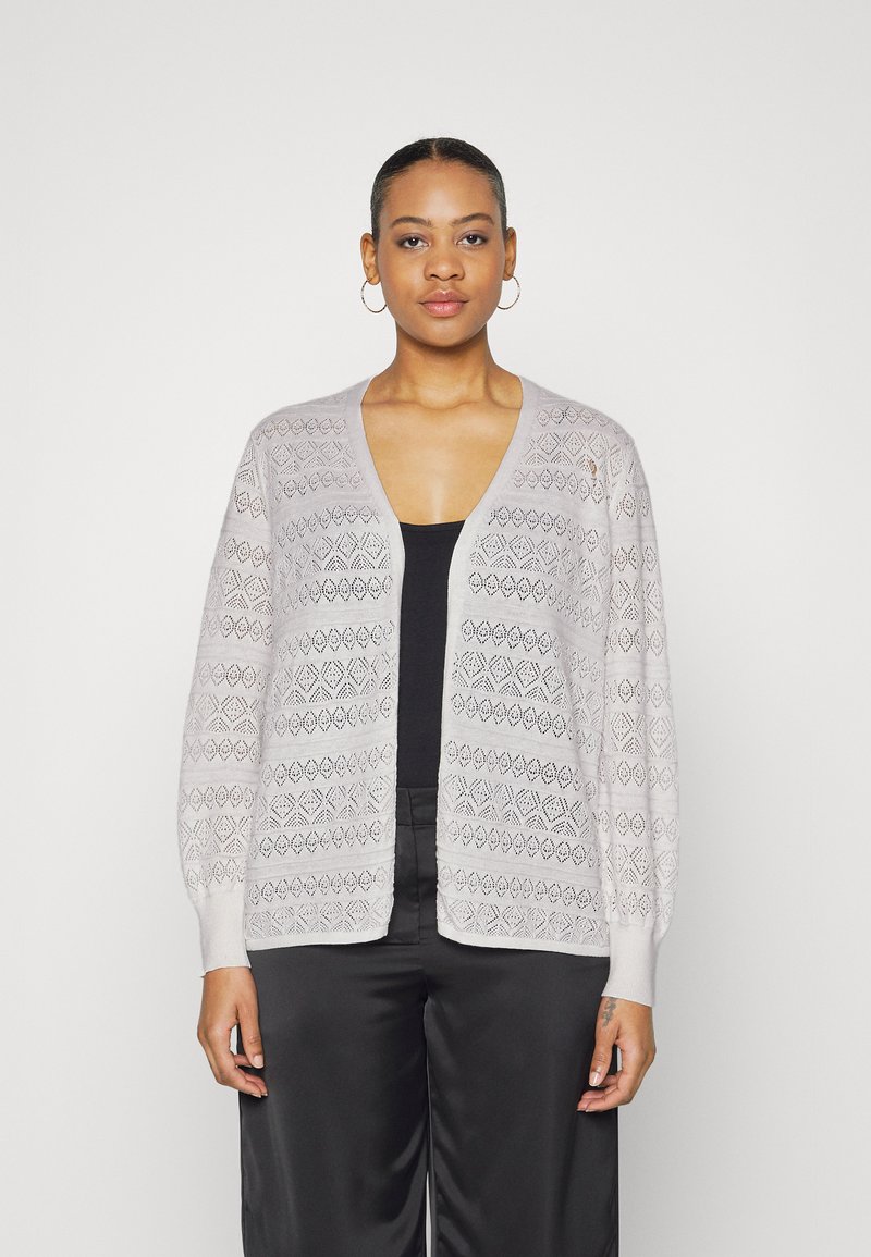 ONLY Carmakoma CARLEANA OPEN CARDIGAN - Kofta - cloud dancer/offwhite ...