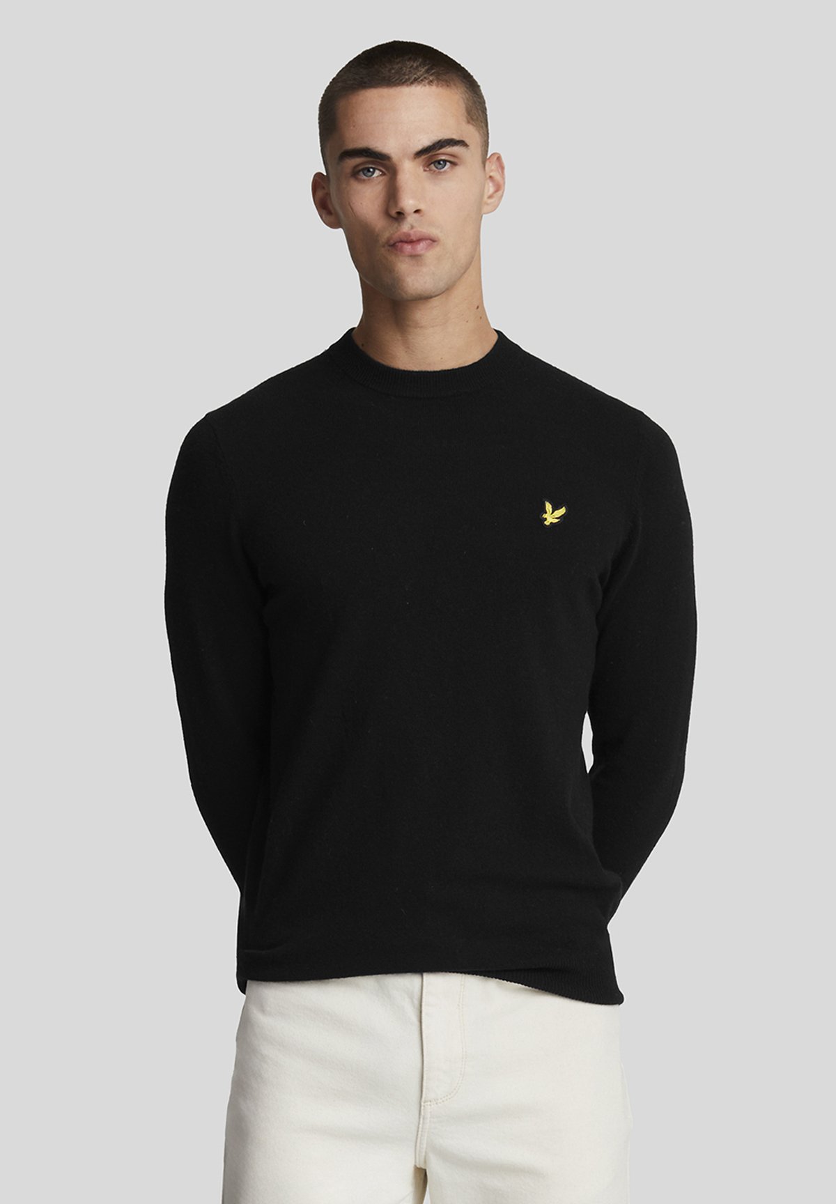 Lyle & Scott CREW NECK - Strickpullover - jet black marl/schwarz ...