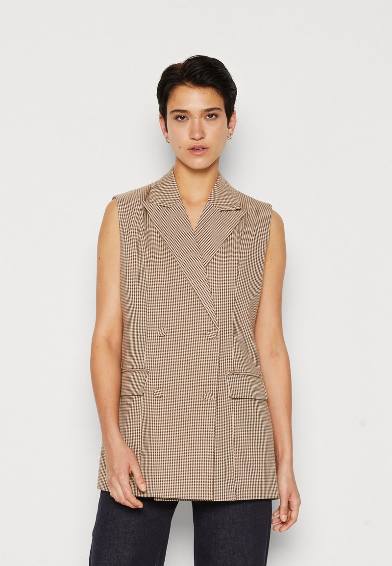 ONLY ONLMOLLY CHECK MIX VEST - Vesta - pumice stone/béžová - Zalando.sk