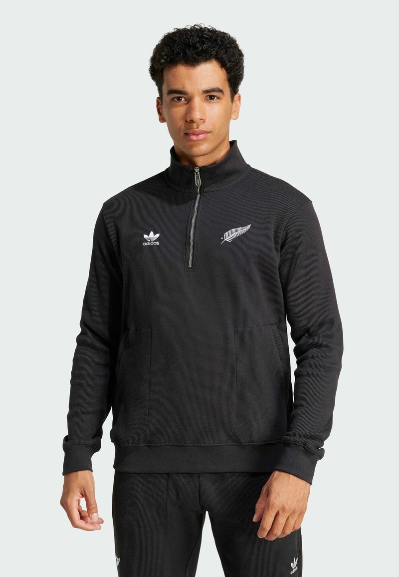 adidas Performance ALL BLACKS ESSENTIALS HALF-ZIP WAFFLE - Sweater ...