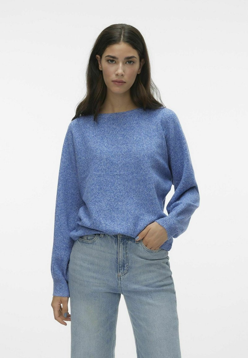 Vero Moda DOFFY LS BOATNECK GA BOO - Strickpullover - beaucoup blue ...