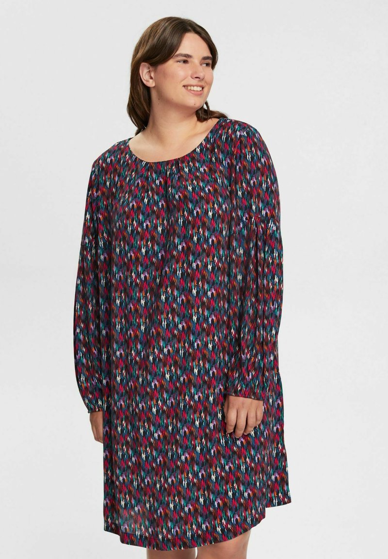 Esprit CURVY MIT MUSTER - Day dress - multi coloured/multi-coloured ...