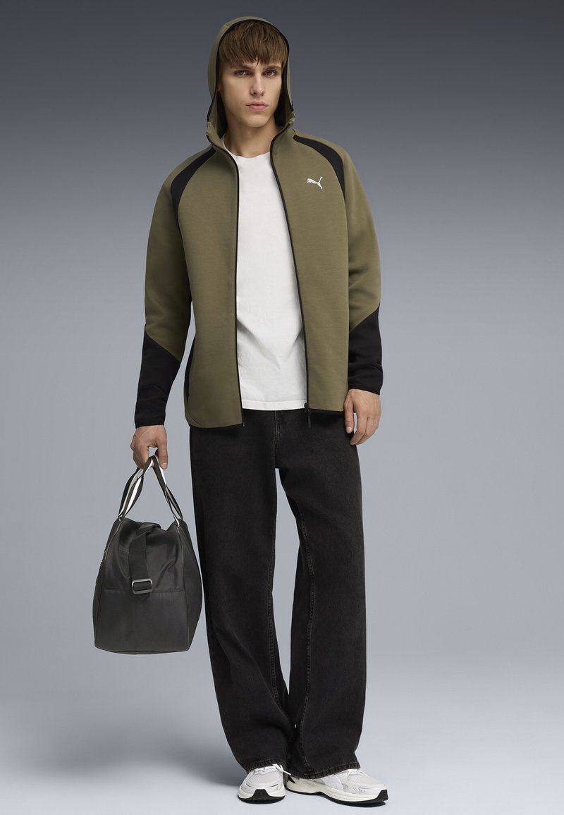 Puma EVOSTRIPE FZ HOODIE - Zip-up sweatshirt - loden green/green - Zalando