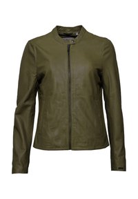 Maze Leather jacket - forest night/dark green - Zalando