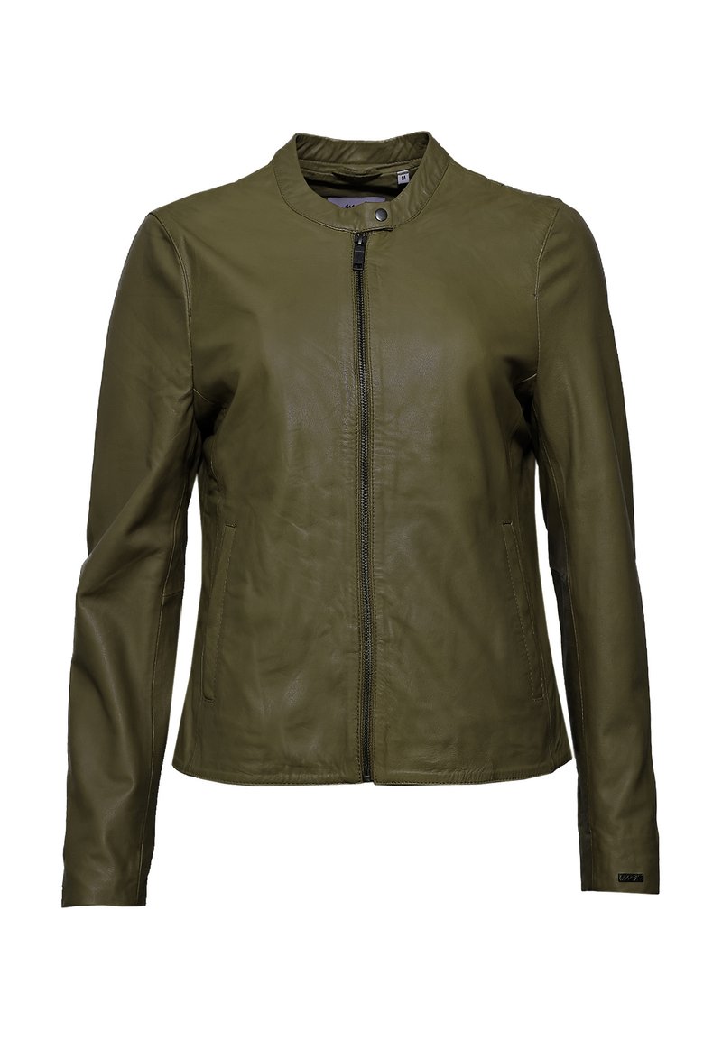 Maze Leather jacket - forest night/dark green - Zalando