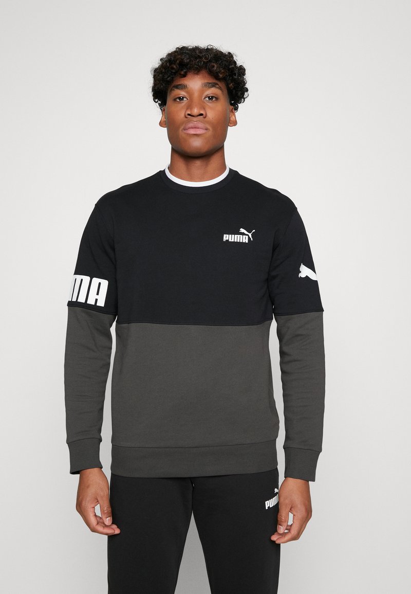Puma POWER COLORBLOCK CREW - Sweatshirt - black - Zalando.ie