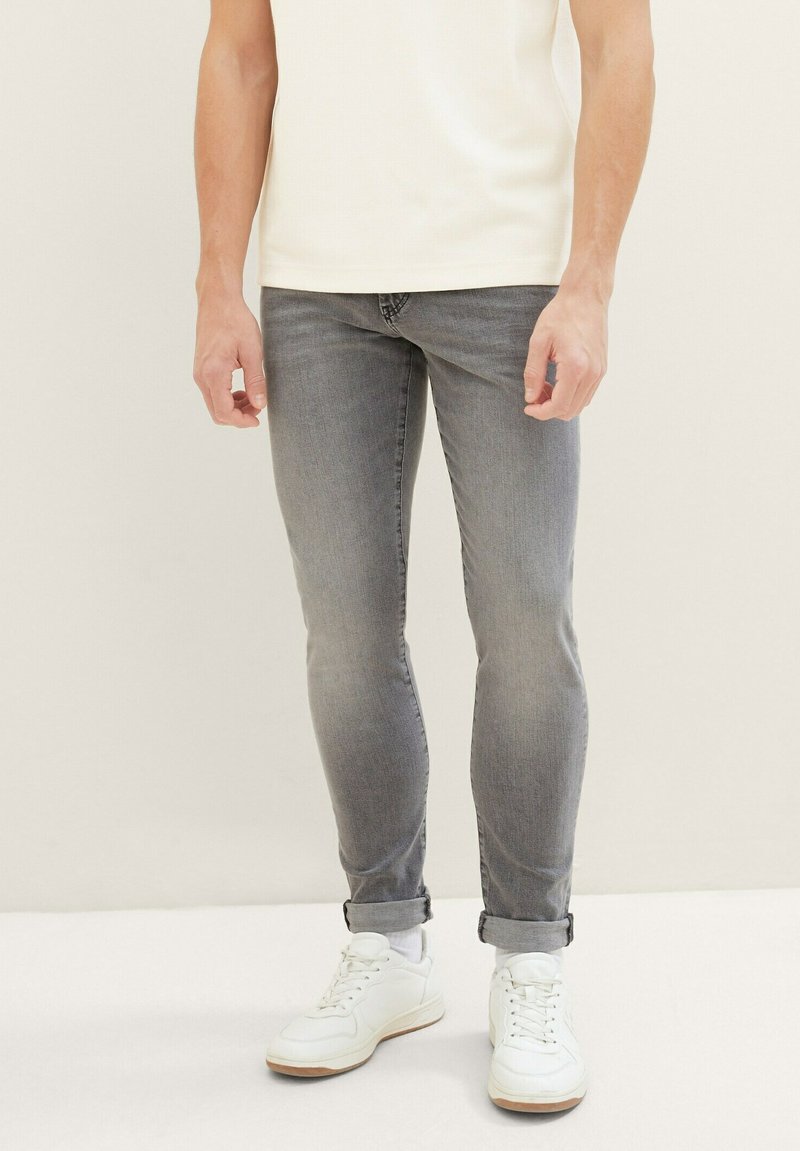 TOM TAILOR TROY - Jeans Slim Fit - used light stone grey denim/grey ...